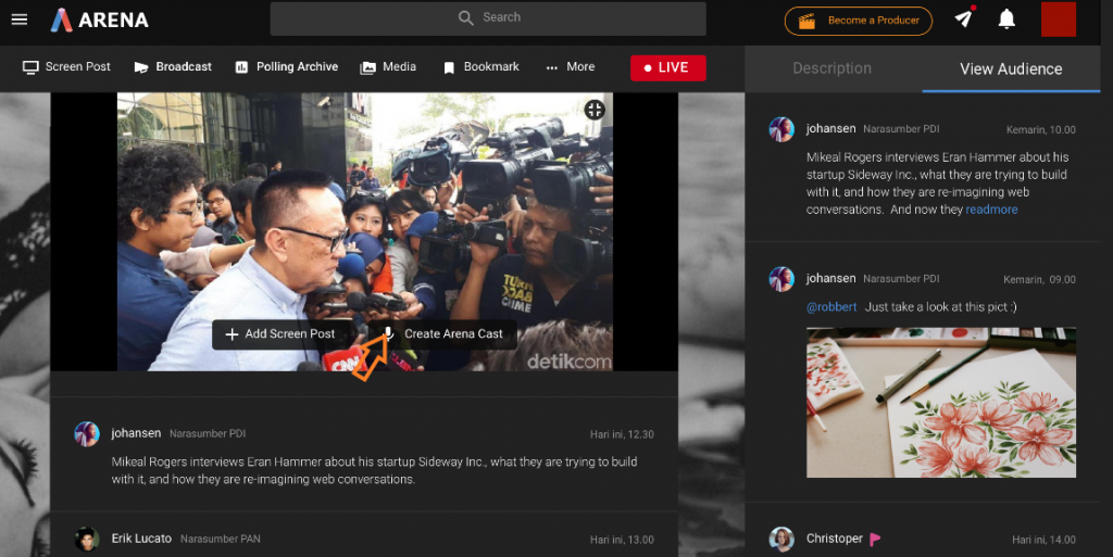Membuat ArenaCast - Arena.id